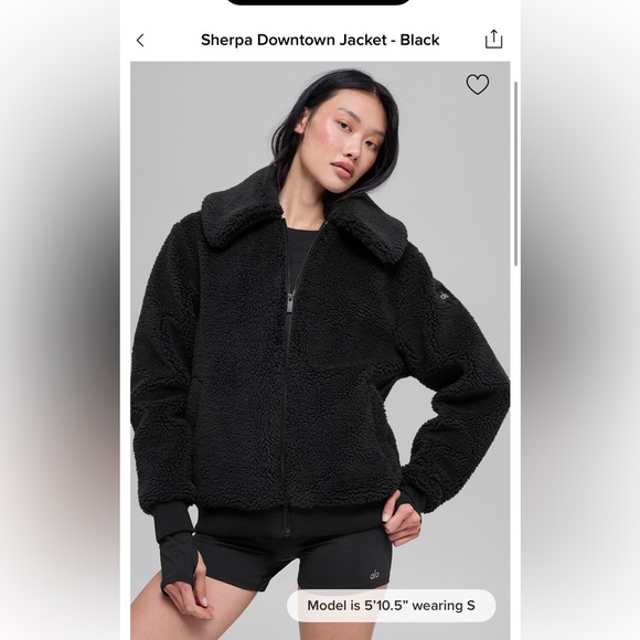 ALO Yoga | Jackets & Coats | Alo Sherpa Downtown Jacket Black | Poshmark